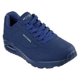 Sneaker Skechers "Uno - Stand on Air", Herren, Gr. 47,5, blau (dunkelblau), Lederimitat, Schuhe, Freizeitschuh, Halbschuh, Schnürschuh mit Air-Cooled Memory Foam