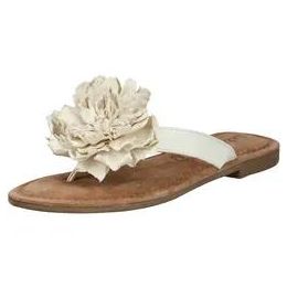 Zehentrenner Lazamani "Lazamani Zehensteg Leder", Damen, Gr. 38, weiß, Leder, Schuhe