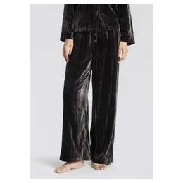 Pyjamahose HUGO UNDERWEAR "Velvet", Damen, Gr. S, N-Gr, charcoal 010, Obermaterial: 75% Viskose, 25% Polyamid, Hosen, aus weichem Material, mit elastischem Bund