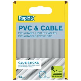 Rapid Klebestick f&uuml;r PVC und Kabel transparent &Oslash; 12 x 94 mm 14 St&uuml;ck