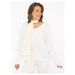 Modeschal ZwillingSHERZ, Damen, weiß (wollweiß), Strick, Obermaterial: 100% Kaschmir, unifarben, Modetücher, Strick, unifarben, weich, wärmend, Kaschmir