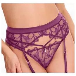 Strapsgürtel Lascana, Damen, Gr. 32/34, bunt (bordeauxrot), Spitze, Obermaterial: 67% Polyester, 27% Polyamid, 6% Elasthan, Strumpfhalter, aus leicht transparenter Spitze mit hübschen Glitzerdetails