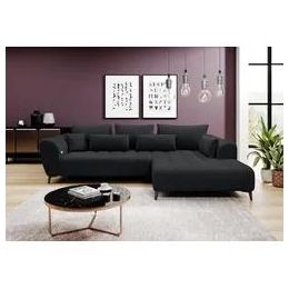 Ecksofa WERK2 "Memo Garay, XXL-Liegefläche, elektrisch ausziehbar auf ca. 228×126 cm", schwarz, B:287cm H:64cm T:220cm, 100% Polyester, Sofas, Luxus in Übergröße: XXL-Liegefläche, Komfort-Ottomane & stilvolle Füße