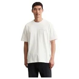 Marc O'Polo T-Shirt MARC O'POLO "mit großem Rückenprint", Herren, Gr. XL, egg weiß, Obermaterial: 100% Baumwolle, unifarben, Basic, relaxed fit, Rundhals, Shirts