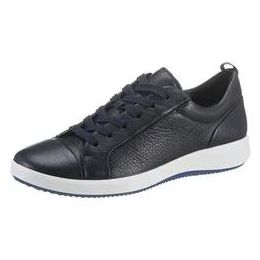 Sneaker Ara "ROMA", Damen, Gr. 5, blau (dunkelblau), Glattleder, unifarben, Schuhe Sneaker, Freizeitschuh, Halbschuh, Schnürschuh mit High Soft Fußbett, G-Weite