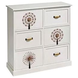 Kommode Heine HOME, weiß (weiß, natur), B:39cm H:91cm T:32cm, MDF, Massivholz, Sideboards