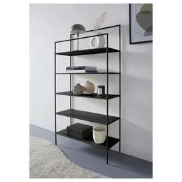 Mehrzweckregal "Alimo", schwarz, B:80cm H:151cm T:30cm, Metall, LeGer Home by Lena Gercke, Regale, minimalistisches Design, Metallgestell, 4 Ablageflächen, Breite 80 cm