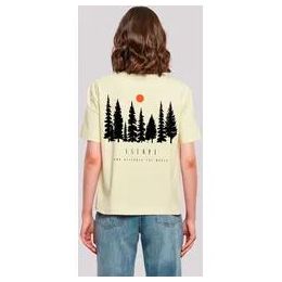 T-Shirt F4NT4STIC "Escape Discover the World Forest", Damen, Gr. 5XL, gelb (softgelb), Obermaterial: 100% Baumwolle, oversize, Rundhals, ohne Bündchen, Shirts, Discover the World