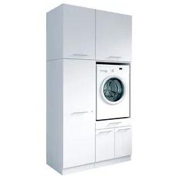Mehrzweckschrank-Set LAUNDREEZY "Laundreezy, 4-tlg. Mehrzweckschrank-Set B/H/T 118/238/68 cm", weiß matt, B:118cm H:238cm T:68cm, Holzwerkstoff, Kastenmöbel-Sets, Breite 118 cm, Soft-Close-Funktion für Türen