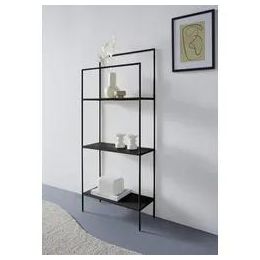 Mehrzweckregal "Alimo", schwarz, B:61cm H:141cm T:25cm, Metall, LeGer Home by Lena Gercke, Regale, minimalistisches Design, Metallgestell, 4 Ablageflächen, Breite 61 cm