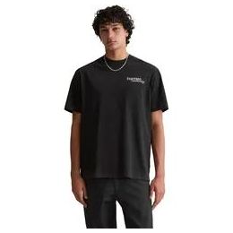 Marc O'Polo T-Shirt MARC O'POLO DENIM "mit lässigem Rückenprint", Herren, Gr. XL, schwarz, Obermaterial: 100% Baumwolle, unifarben, relaxed fit, Rundhals, normaler Saum, Shirts