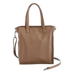 Shopper ANISTON ACCESSOIRES "Nynke", Damen, Gr. B/H/T: 32cm x 41cm x 11cm, beige (taupe), Polyurethan (PU), unifarben, Taschen Shopper, Handtasche Umh&auml;ngetasche Tragetasche