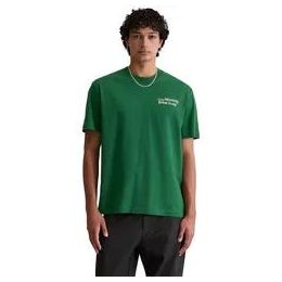 Marc O'Polo T-Shirt MARC O'POLO DENIM "mit anregendem Rückenprint", Herren, Gr. L, rich emerald, Obermaterial: 100% Baumwolle, unifarben, relaxed fit, Rundhals, normaler Saum, Shirts