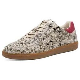 Sneaker Tamaris, Damen, Gr. 36, beige snake, Lederimitat, Textil, Reptilienprägung, Schuhe, Freizeitschuh, Halbschuh, Schnürschuh mit gepolstertem Schaftrand