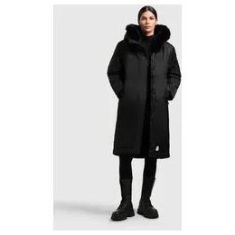 Wintermantel Khujo "OLIVA", Damen, Gr. M, bomber schwarz, Twill, 100% Nylon, unifarben, eingesetzt Rippbündchen mit Windstopper, Mäntel