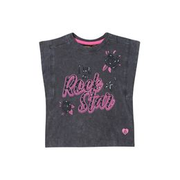 Koroshi Top M&auml;dchen Gr&ouml;&szlig;e 140 anthrazit / pink / schwarz / wei&szlig;