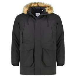 Jack & Jones Große Größen Jack&Jones Parka mit Webpelzbesatz, wasserabweisend Farbe schwarz Größe: 5XL