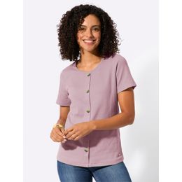 WITT Damen Rundhalsshirt in Rippen-Jersey-Qualit&auml;t, mauve, Gr&ouml;&szlig;e 40