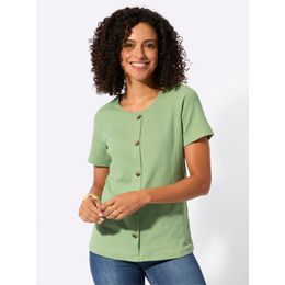WITT Damen Rundhalsshirt in Rippen-Jersey-Qualität, eucalyptus, Größe 40
