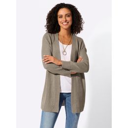 WITT Damen Strickjacke in pflegeleichter Qualität, schlamm, Größe 40