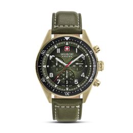 SWISS MILITARY HANOWA Uhren - Quarzuhr Greyhound Chrono - Gr. unisize - in Gr&uuml;n - f&uuml;r Damen