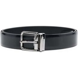 Dolce & Gabbana Dolce&Gabbana G&uuml;rtel - Minimal Black Formal Belt - Gr. 90 - in Schwarz - f&uuml;r Damen