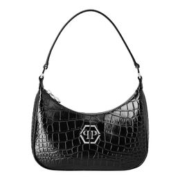 Philipp Plein Hobo Bags - Umh&auml;ngetasche Cocco Crocco Gepr&auml;gt - Gr. unisize - in Schwarz - f&uuml;r Damen