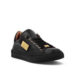 BILLIONAIRE Low-Top Sneaker - Low-Top Turnschuhe Crocco Print - Gr. 46 (EU) - in Schwarz - für Damen