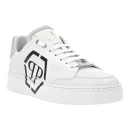 Philipp Plein Low-Top Sneaker - Lo-Top Turnschuhe Hexagon - Gr. 44 (EU) - in Wei&szlig; - f&uuml;r Damen