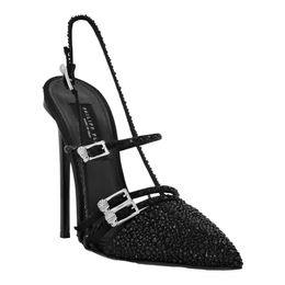 Philipp Plein Hohe Schuhe - Slingback-Schuhe Verziert - Gr. 39 (EU) - in Schwarz - f&uuml;r Damen