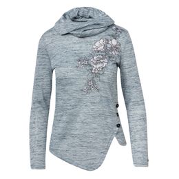 Koroshi Pullover Damen Gr&ouml;&szlig;e XXL blaumeliert / grau