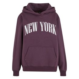 Miss Tee Sweatshirt 'New York' Damen Gr&ouml;&szlig;e S aubergine / wei&szlig;