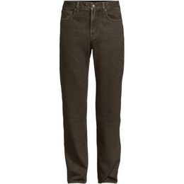 LANDS' END Stretch-Denim Jeans mit Komfortbund und Flanellfutter, Classic Fit, Herren,  Braun, Baumwoll-Mischung, by Lands' End