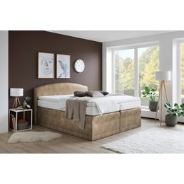 Boxspringbett "Madeira in verschiedenen Härtegraden und Größen", beige, B:175cm L:210cm, Westfalia Schlafkomfort, Komplettbetten, wahlweise mit Topper und Bettkasten