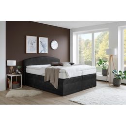 Boxspringbett "Madeira in verschiedenen Härtegraden und Größen", schwarz, B:175cm L:210cm, Westfalia Schlafkomfort, Komplettbetten