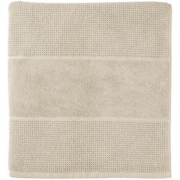 Saunatuch Schiesser "Turin in angesagter Reiskornoptik", helltaupe, B:75cm L:200cm, Frottier, Frottier, Handtücher, Made in Green