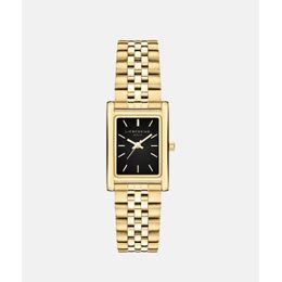 Quarzuhr Liebeskind Berlin "Classic Square", goldfarben, schwarz, Armbanduhren, Damen, Armbanduhr, Damenuhr, Edelstahlarmband, analog