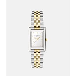Quarzuhr Liebeskind Berlin "Classic Square", silbergoldfarben, weiß, Armbanduhren, Damen, Armbanduhr, Damenuhr, Edelstahlarmband, analog