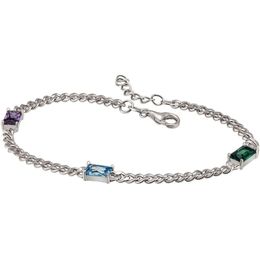 Armband Firetti "Schmuck Geschenk Silber 925 Armschmuck Armkette", bunt (silberfarben, dunkelblau, lila, dunkelgrün, dunkelblau, lila, dunkelgrün), Armbänder, Damen, 19cm, Silber 925 (Sterlingsilber), mit Zirkonia (synth.)