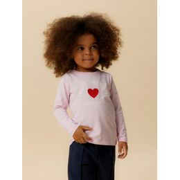 Langarmshirt name it "NMFLIRA LS TOP BOX", Mädchen, Gr. 110, sweet dreams, Jersey, Obermaterial: 95% Baumwolle, 5% Elasthan, bedruckt, regular fit, Rundhals, Shirts