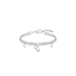Armkette BOSS "SELENA", edelstahlfarben, kristallweiß, kristallweiß, Armbänder, Damen, 18cm, Edelstahl, mit Preciosa Crystal