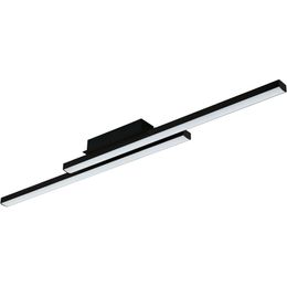 Eglo Deckenleuchte "FRAIOLI-Z Deckenlampe, ZigBee 3.0, Timer, Disco-Modus", schwarz, H: 6,5cm, 1 Stk., Leuchten, App / Sprachsteuerung Alexa, 105,5 x 12 x 6,5 cm, exkl. Fernbedienung, Deckenleuchte