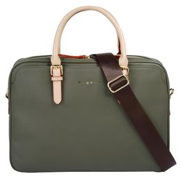 Aktentasche Bugatti "ELLA", Damen, Gr. B/H/T: 37cm x 27cm x 6cm onesize, grün, Kunstfaser, unifarben, Taschen