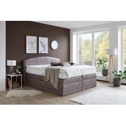 Boxspringbett "Madeira in verschiedenen Härtegraden und Größen", grau, B:195cm L:210cm, Westfalia Schlafkomfort, Komplettbetten