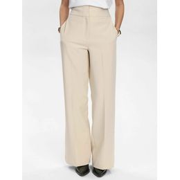 Nümph Chinohose NÜMPH "Nümph Trousers NUBUSSY", Damen, Gr. 34, grau morn, Obermaterial: 63% Polyester, 33% Viskose, 4% Elasthan, Hosen