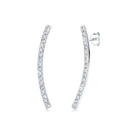 Paar Ohrstecker Elli "Tropfen Geo Trend Kristalle 925 Sterling Silber", weiß, Ohrringe, Damen, onesize,mit Steinen, Silber 925 (Sterlingsilber)