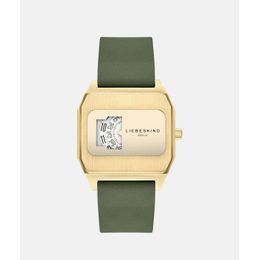 Quarzuhr Liebeskind Berlin "Vinyl Vision", grün, Armbanduhren, Damen, Armbanduhr, Damenuhr, Lederarmband, analog