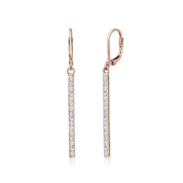 Paar Ohrh&auml;nger Elli "Stab lang mit 925 Silber, mit Kristallen von Swarovski", rosa (rosegold), Ohrringe, Damen, onesize,mit Steinen, Silber 925 (Sterlingsilber)