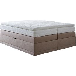 Boxspringbett "Ibiza in den Breiten 160x200, 180x200cm & 200x200cm", beige (sand), B:180cm L:200cm, Westfalia Schlafkomfort, Komplettbetten
