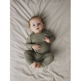 Leggings name it "NBNWAX WOOL RIB LEGGING NOOS", Baby, Gr. 62, N-Gr, grün (dried sage), Strick, Obermaterial: 100% Wolle, unifarben, slim fit knöchellang, Hosen
